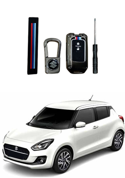 Suzuki Swift Model 2022-23 Key Cover with Metal Shell – Trims